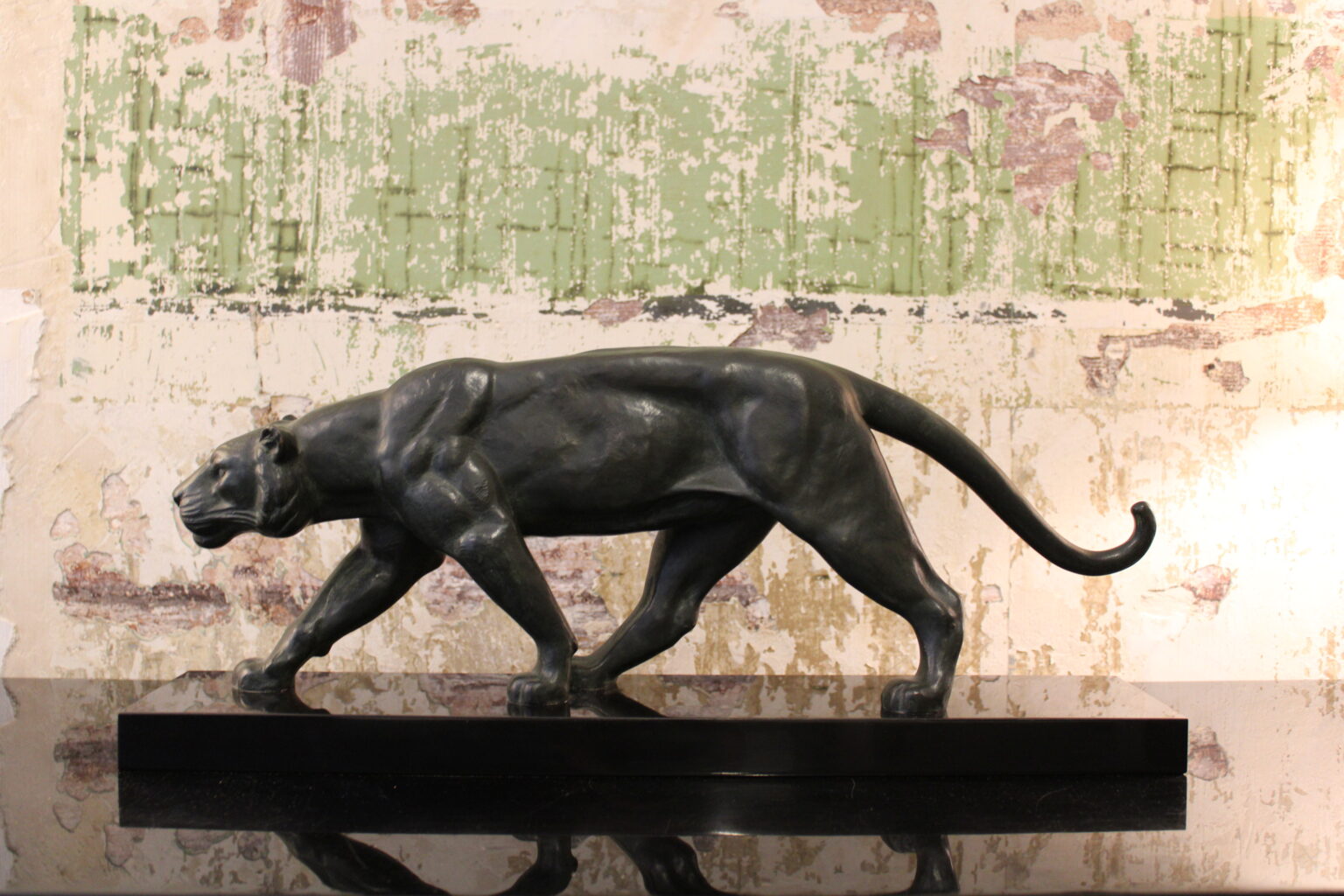 Bronze panther by Alexandre Ouline - Damien Tison Gallery