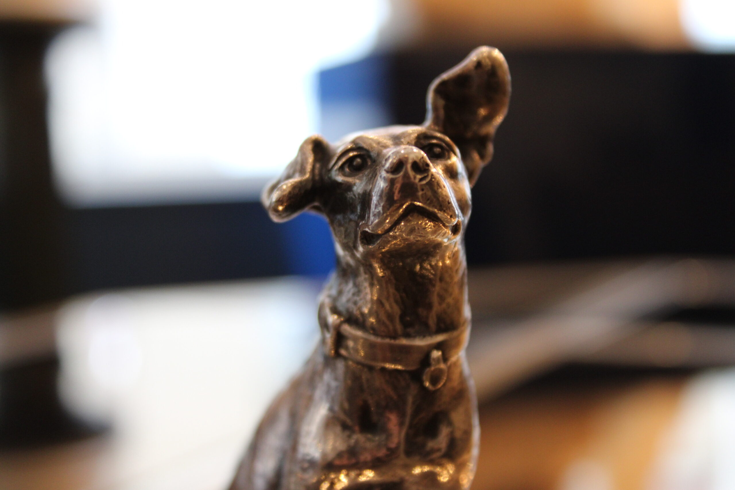 Chien assis bronze par Emile Bregeon - Galerie Damien Tison