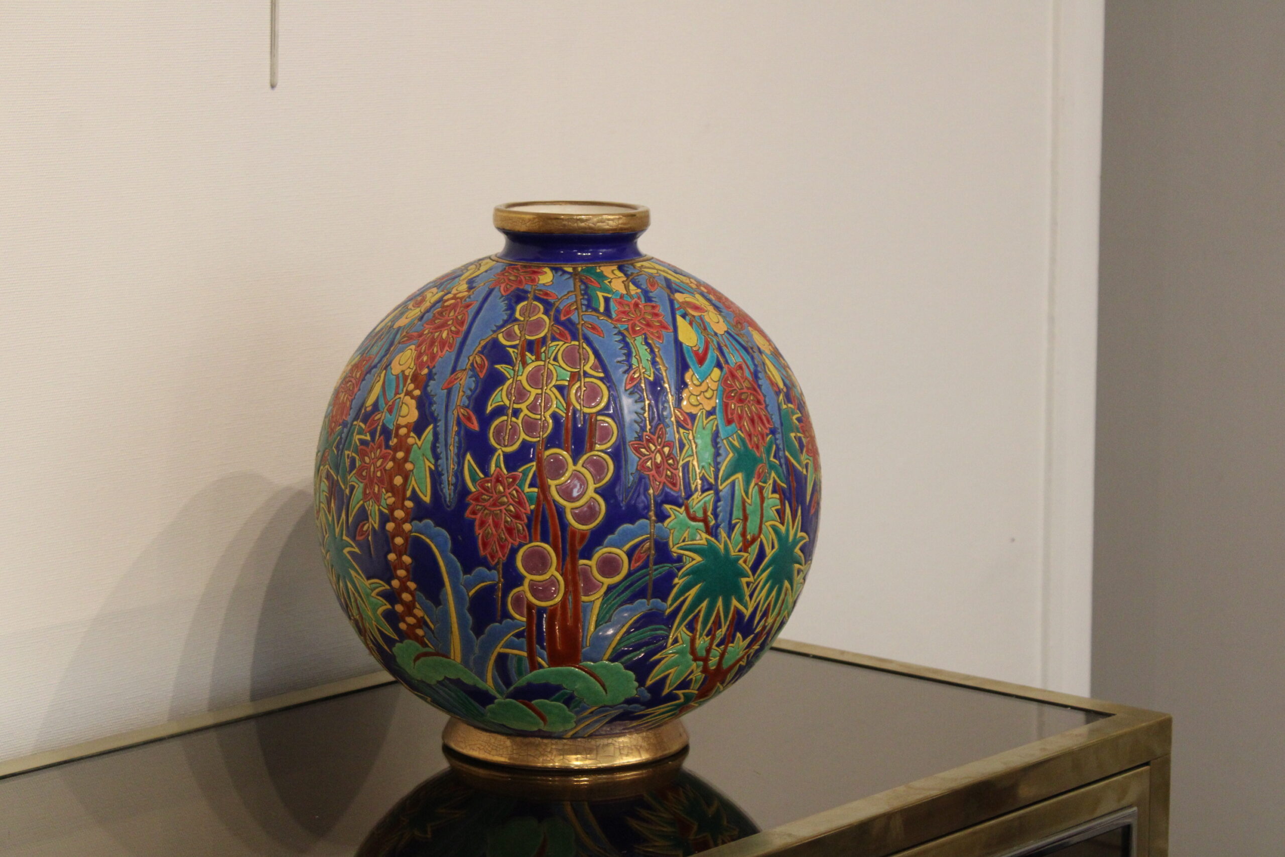 "Colonial Ball" Vase, Longwy - Damien Tison Gallery
