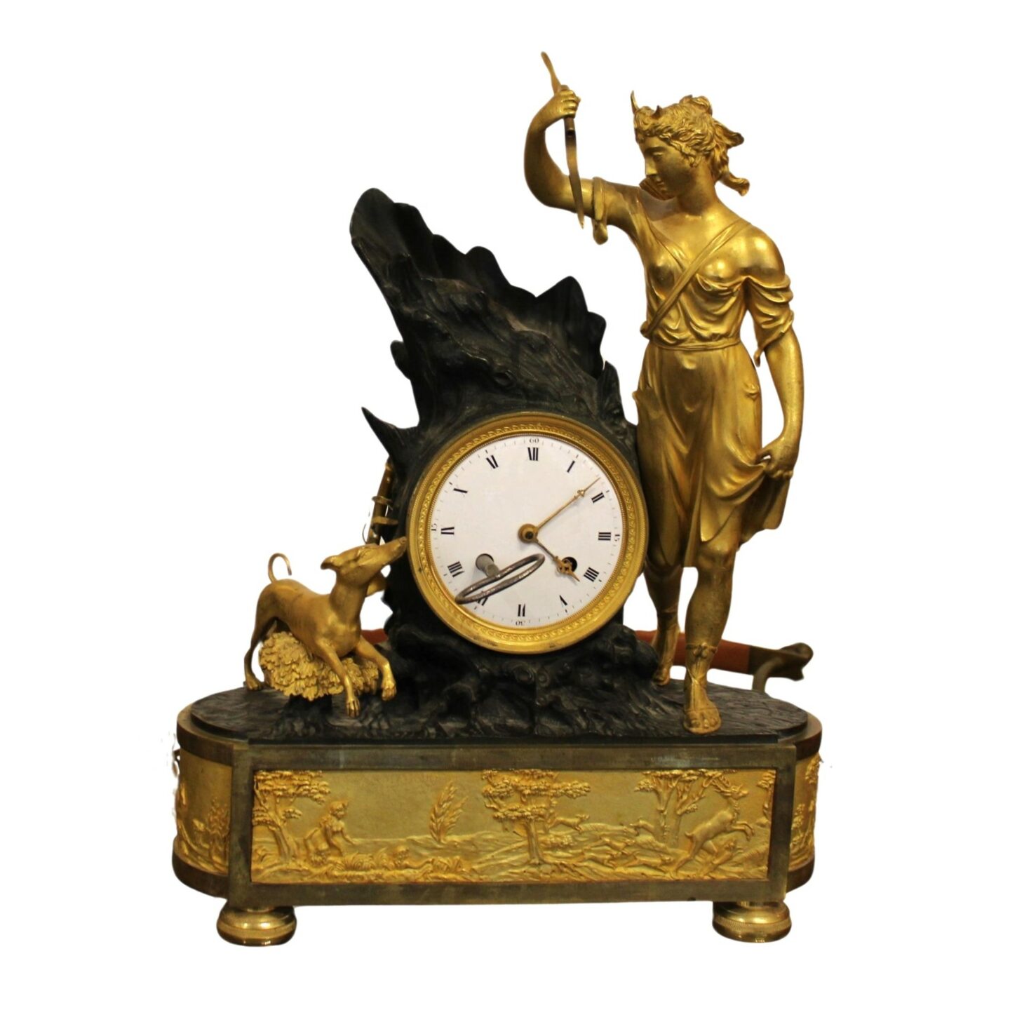 Clock representing Diana the Huntress - Damien Tison Gallery