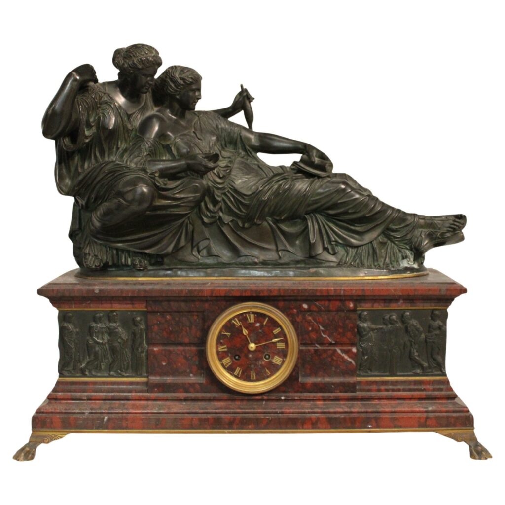 Large table clock, Barbedienne, late 19th century - Damien Tison Gallery